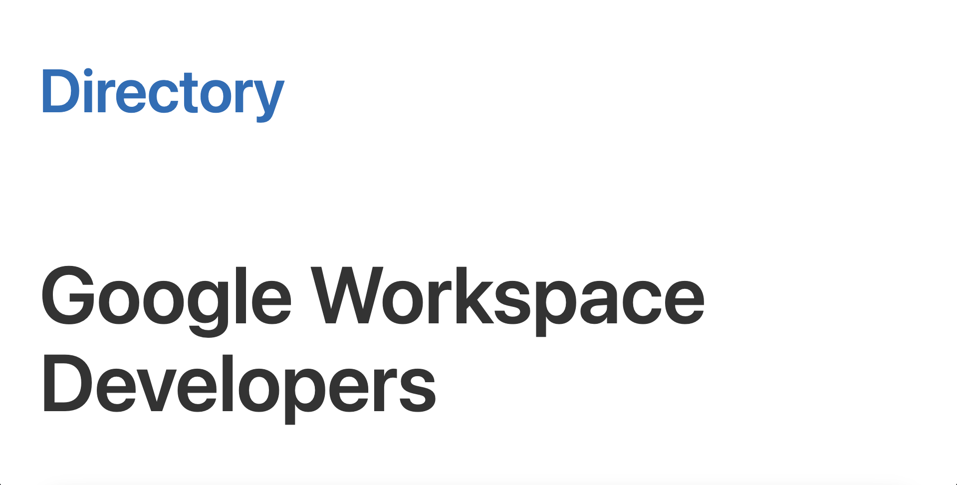 Directory | Workspace Devs